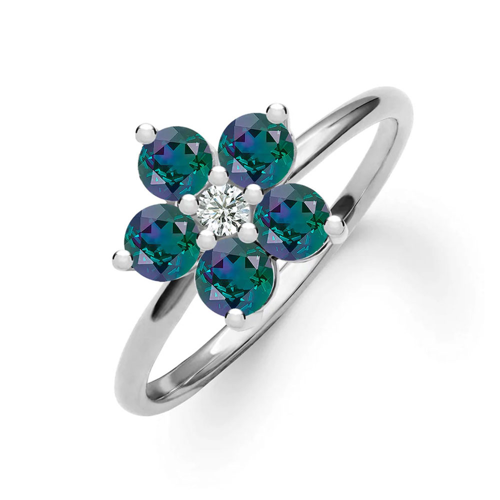 Flower Alexadrite And Diamond Ring | Temple & Grace AU