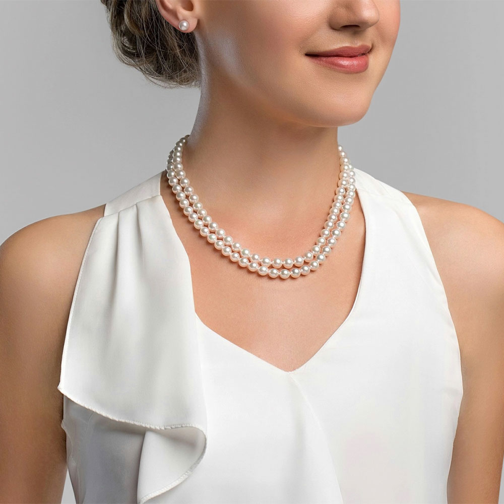 Double Long Strand Pearl Necklace | Temple & Grace AU