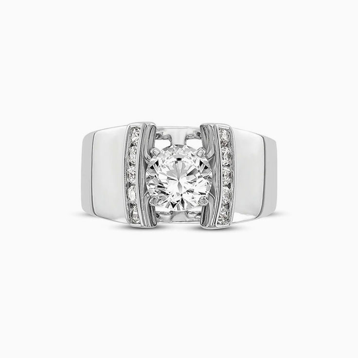 Bold Diamond Engagement Side Stone Ring | Temple & Grace AU