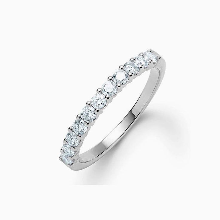 Half Eternity Aquamarine Stackable Ring | Temple & Grace AU