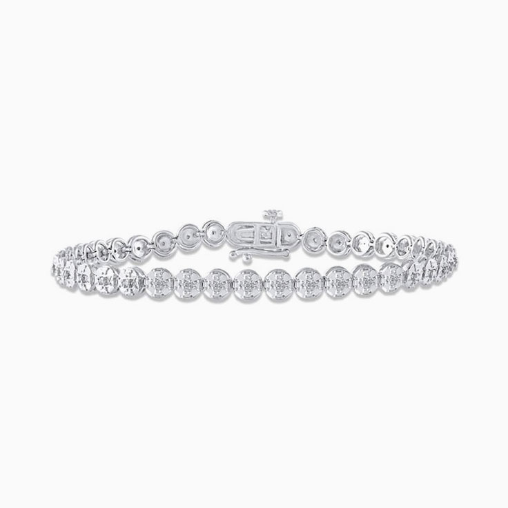 Round Cut Disc Shape Tennis Bracelet | Temple & Grace AU