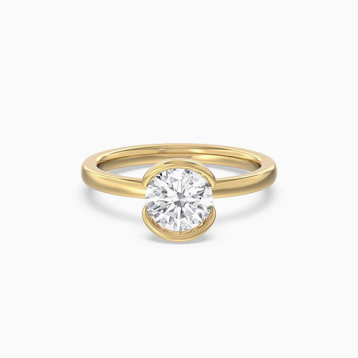 Partial Bezel Solitaire Engagement Ring | Temple & Grace AU