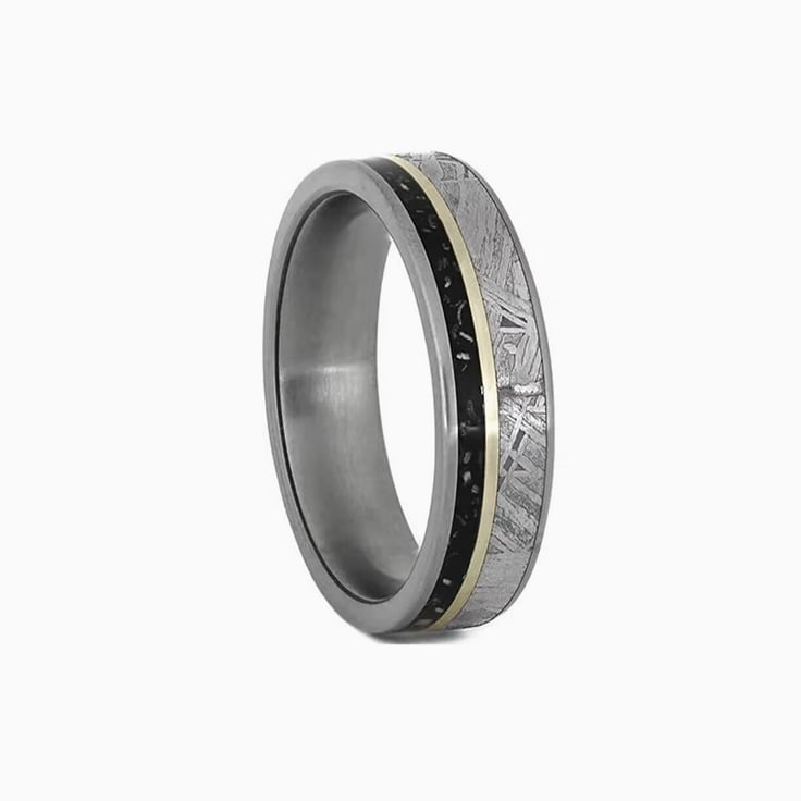 Womens Meteorite Ring With Stardust | Temple & Grace AU