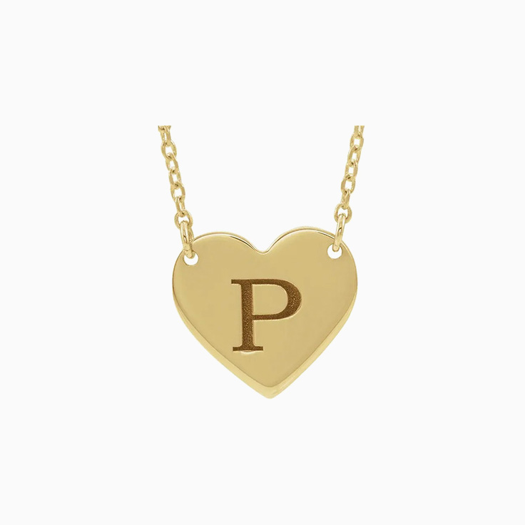 Engraved gold heart necklace | Temple & Grace AU