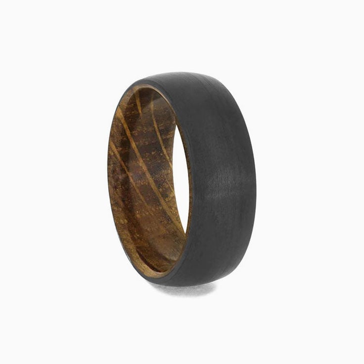 Zirconium and whisky barrel mens ring | Temple & Grace AU