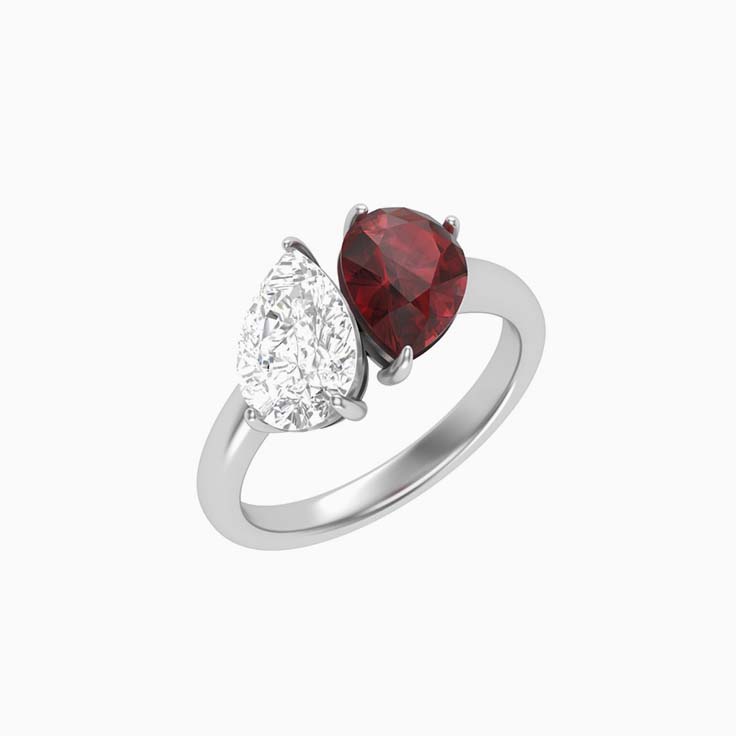 Lab pear diamond and garnet | Temple & Grace AU