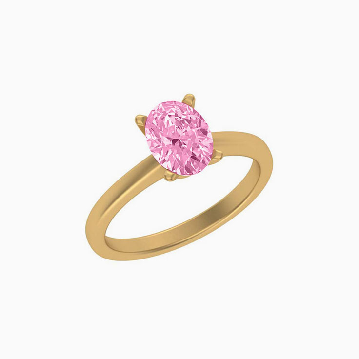Classic oval lab pink diamond engagement ring | Temple & Grace AU