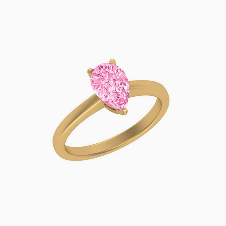 Classic pear lab pink diamond engagement ring | Temple & Grace AU