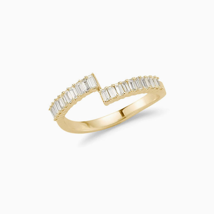 Baguette diamond cuff ring | Temple & Grace AU