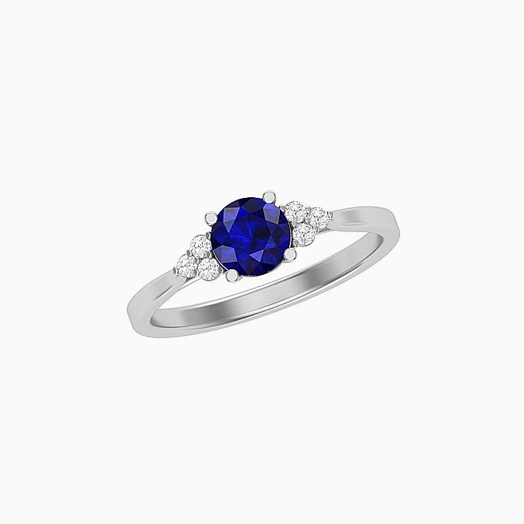 Blue Sapphire With Round Diamonds | Temple & Grace AU