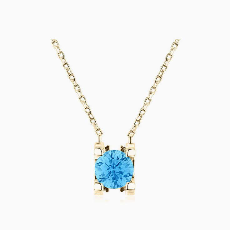 Sky Blue Topaz 50 point Diamond Necklace | Temple & Grace AU