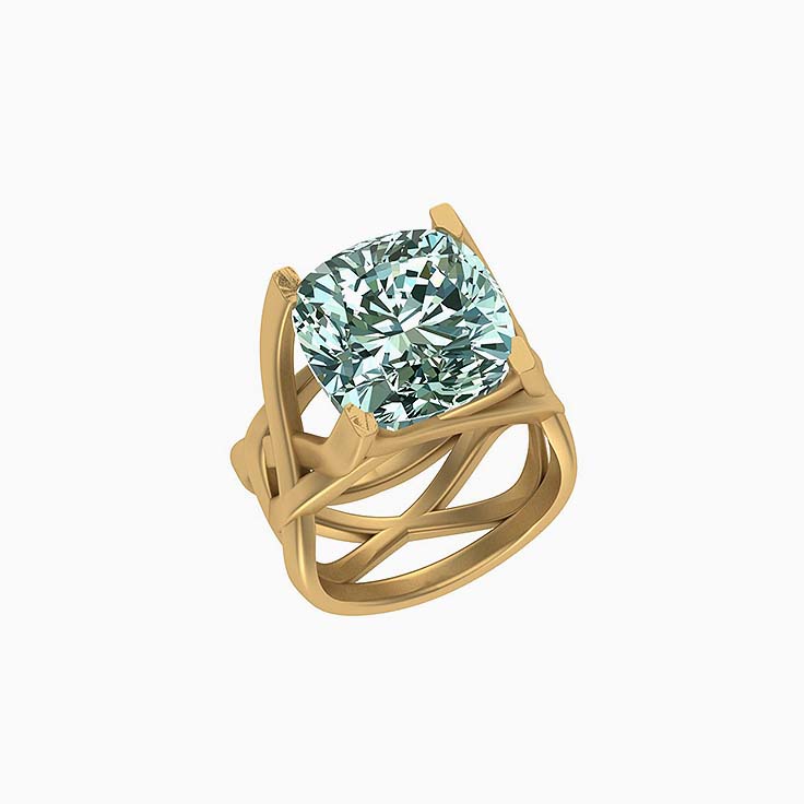 Soft mint Green Beryl set in gold | Temple & Grace AU