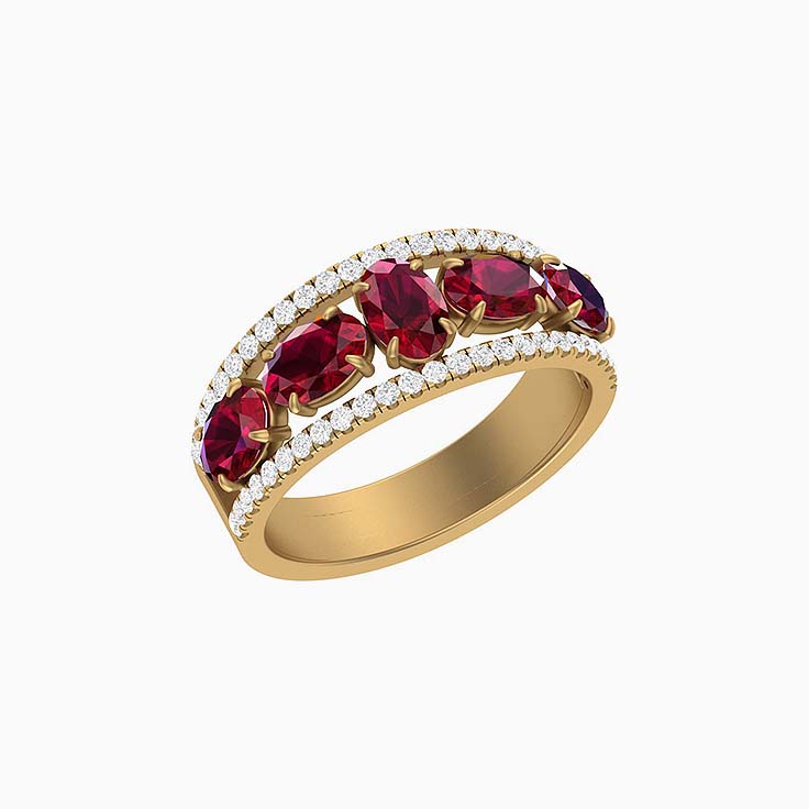 Lab Grown Rubies set with Natural diamonds | Temple & Grace AU