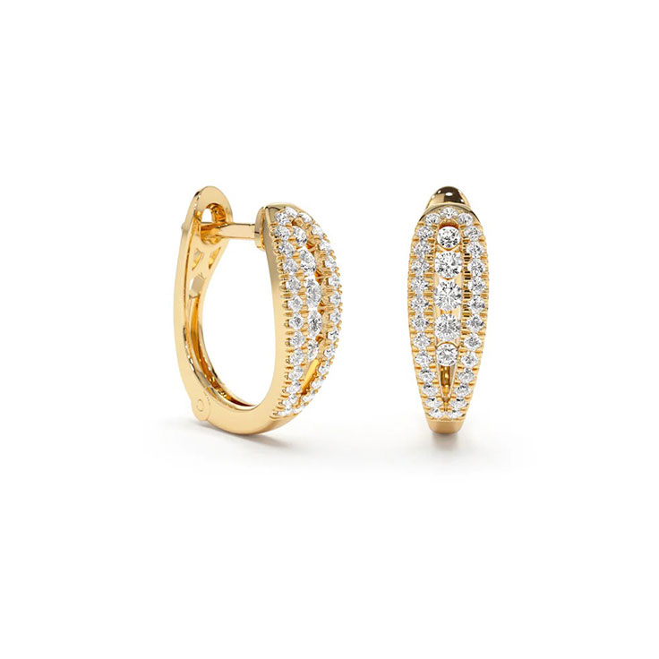 Unique diamond Huggies | Temple & Grace AU