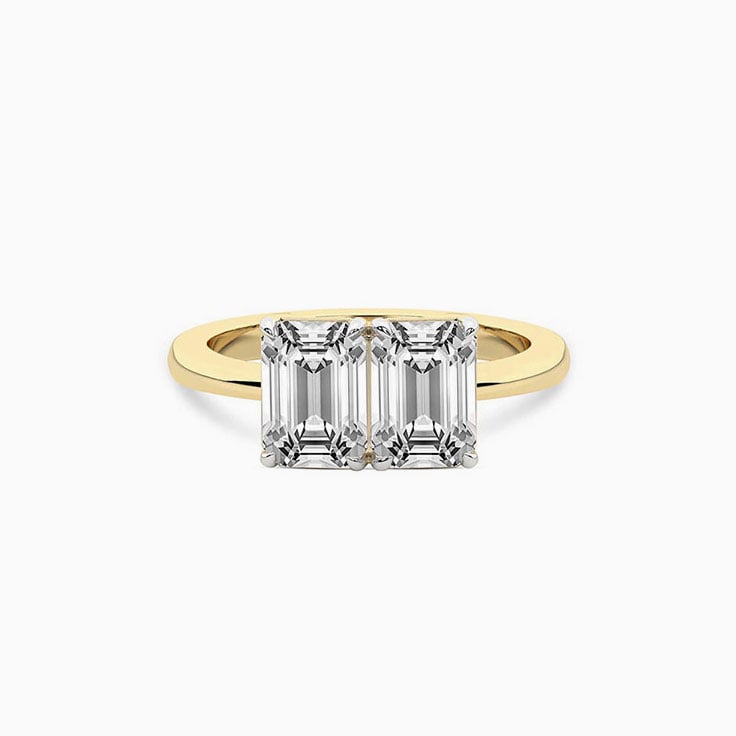 Double emerald natural diamond ring | Temple & Grace AU