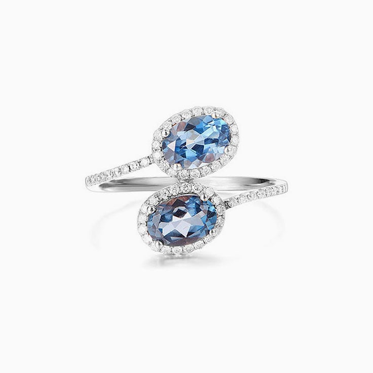 London Blue topaz Cuff ring | Temple & Grace AU