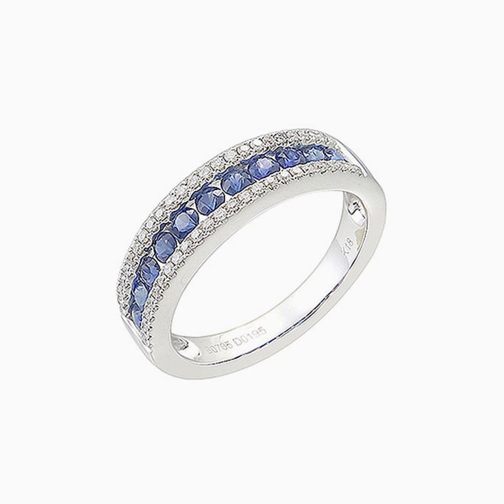 Blue Sapphire and diamond ring 3918 | Temple & Grace AU