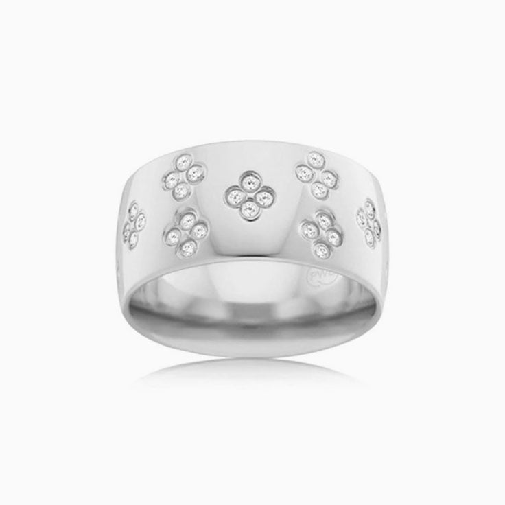 Floral pattern diamond ring B3423 | Temple & Grace AU