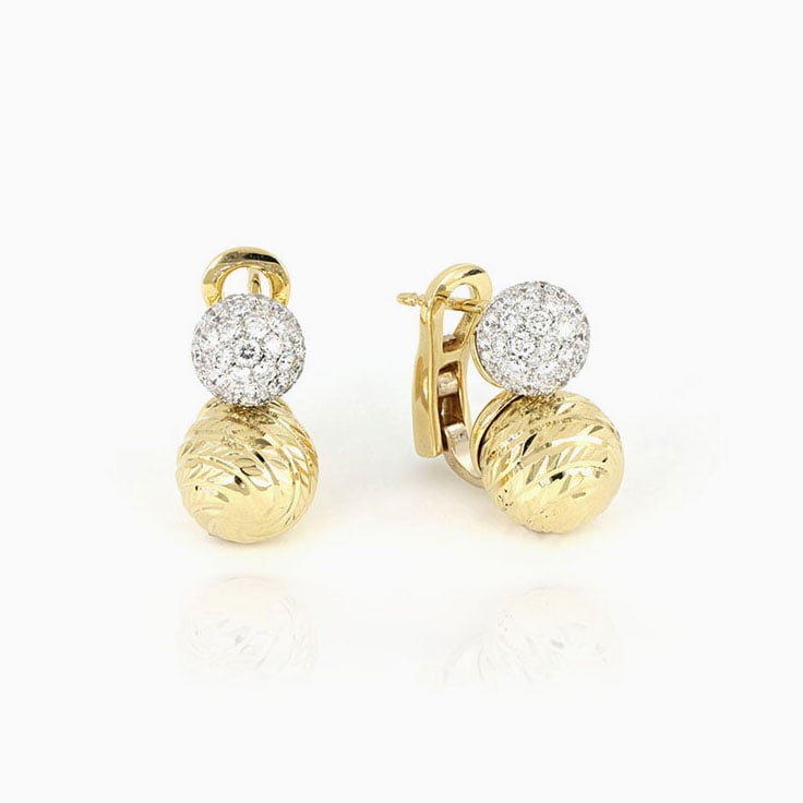 Diamond And Gold Spherical Studs | Temple & Grace AU